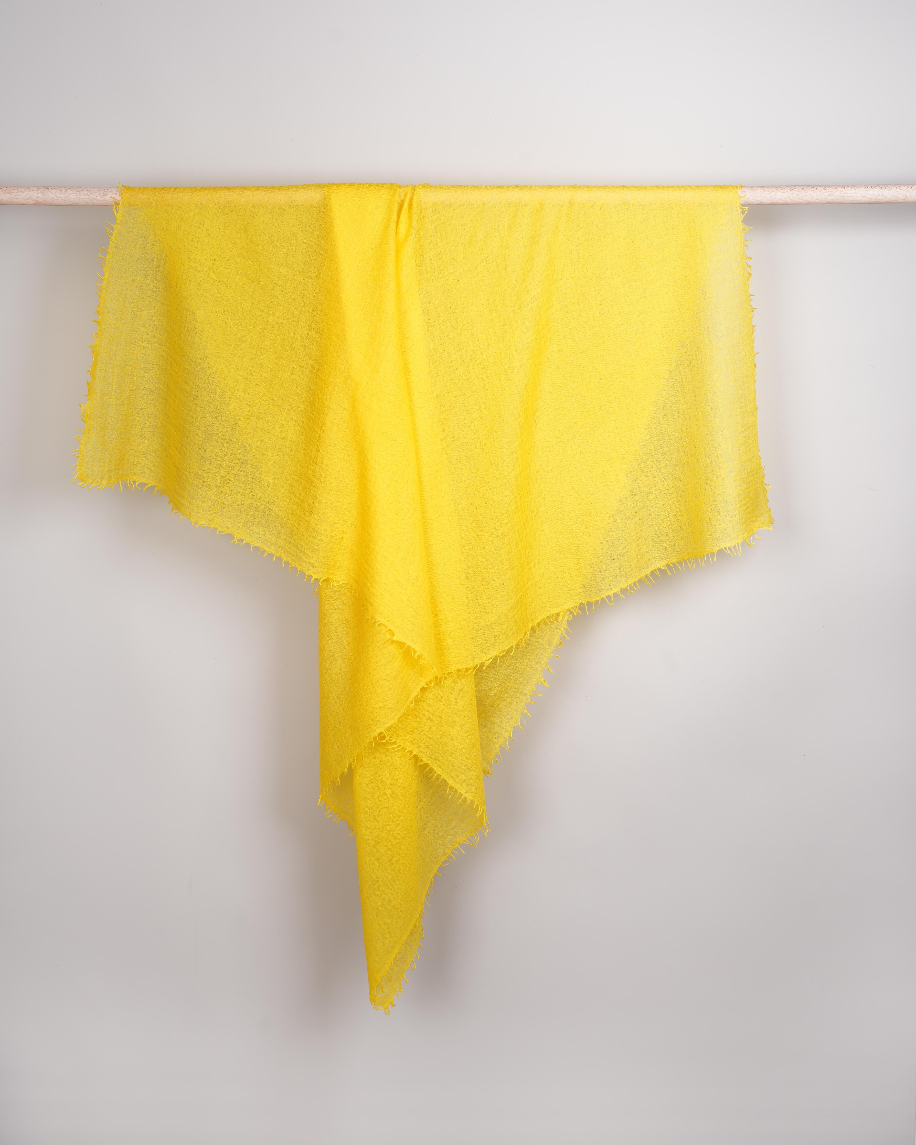Eco-Shahtoosh Carré empire yellow – Bellona Cashmere & Horn GmbH